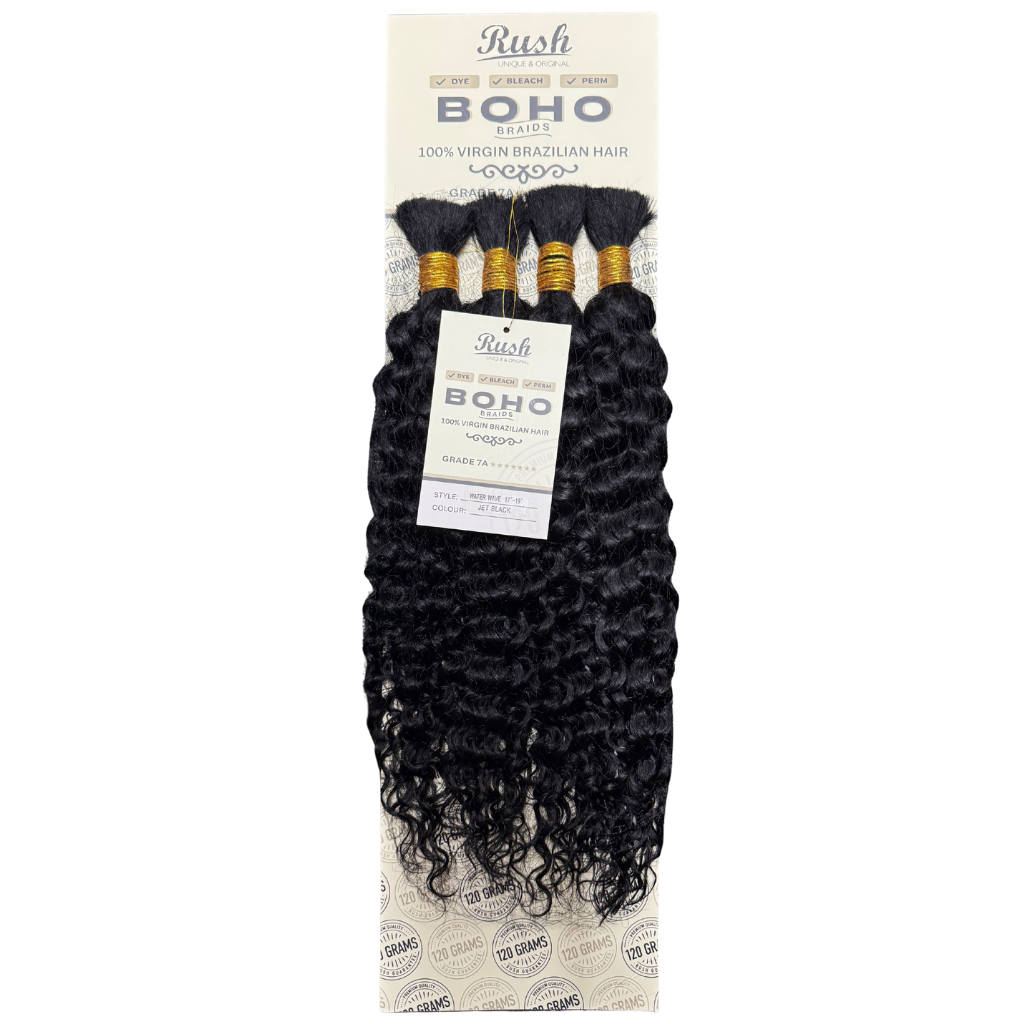 Rush 100% Virgin Brazilian Boho Braids Water Wave Bulk Hair 17"–19 ...